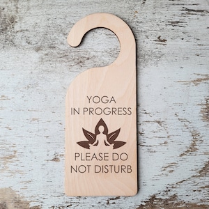 Yoga in Progress Please Do Not Disturb / Custom Door Hanger ...