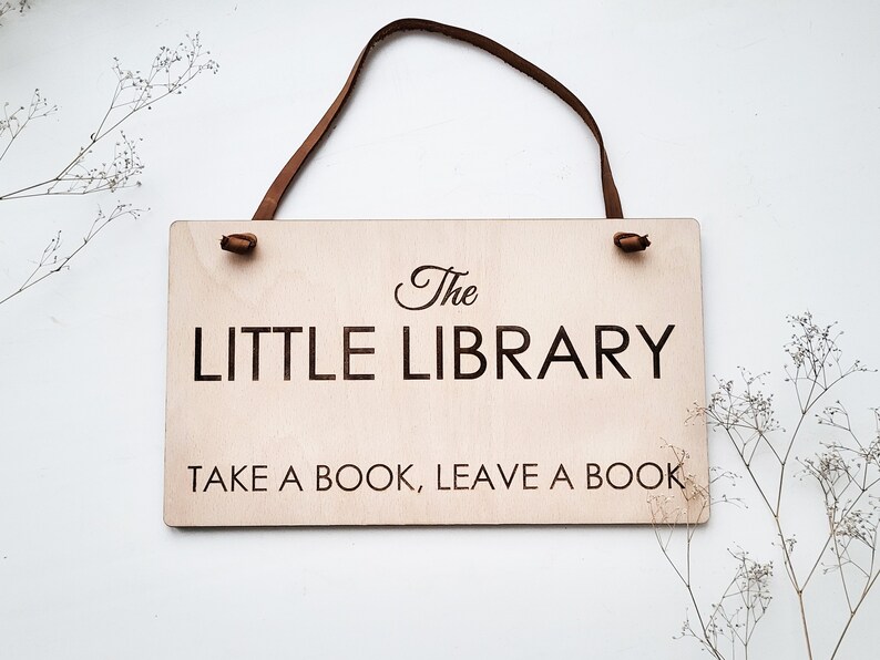 Little Library Sign, Library Decor, Library Sign, Take a Book Leave a ...