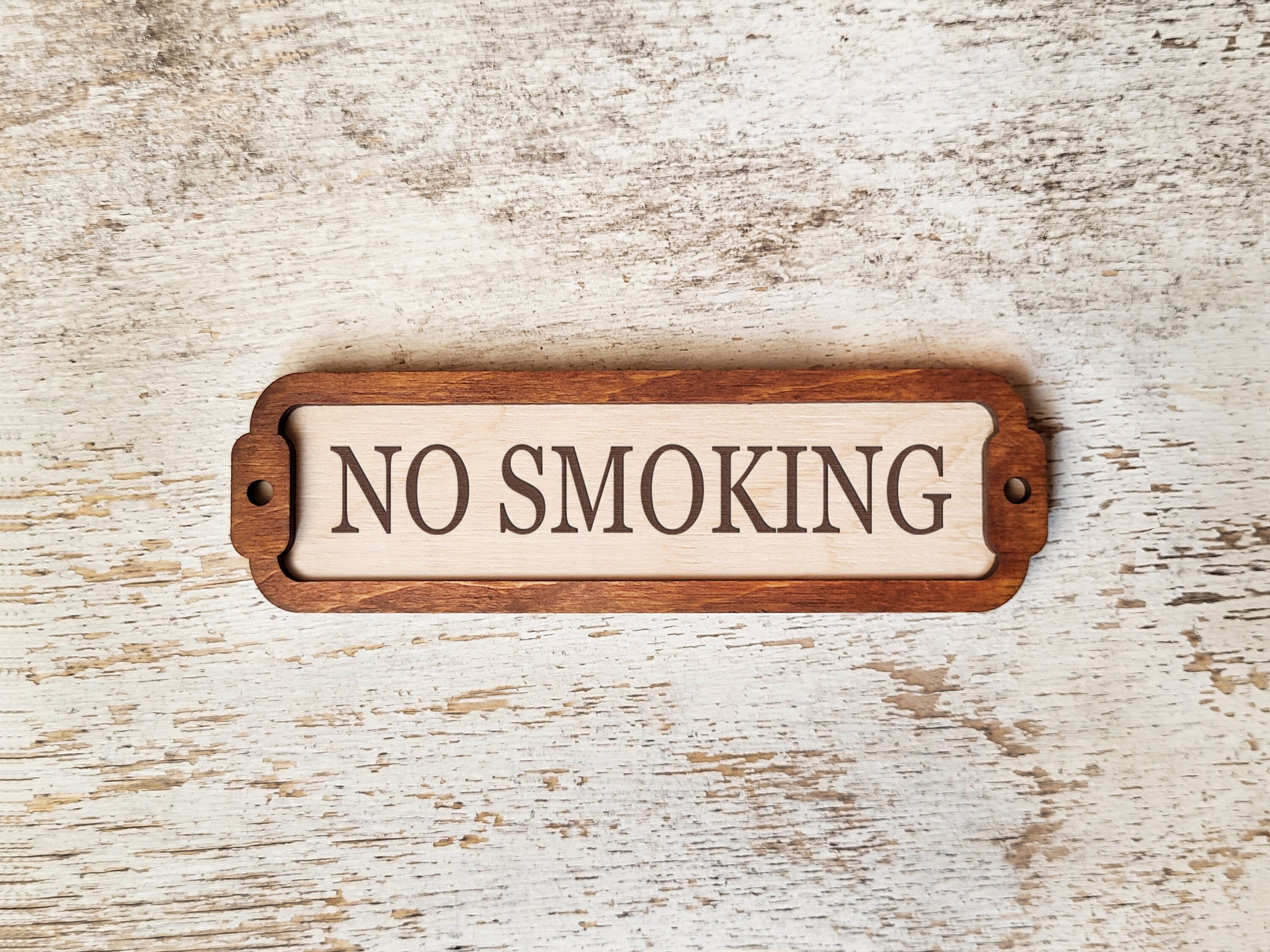 No Smoking Door Sign / Door Plaque / Vintage Sign / Door Topper / Home ...