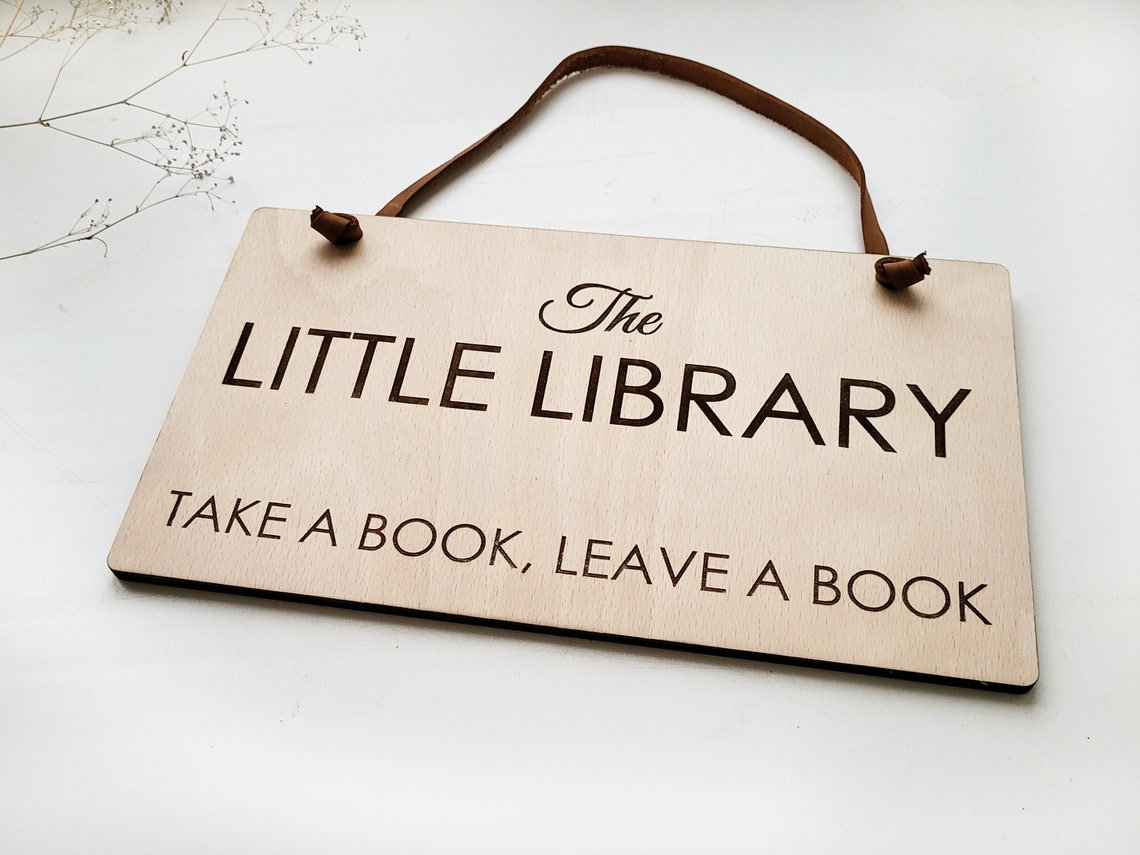 Little Library Sign, Library Decor, Library Sign, Take a Book Leave a ...