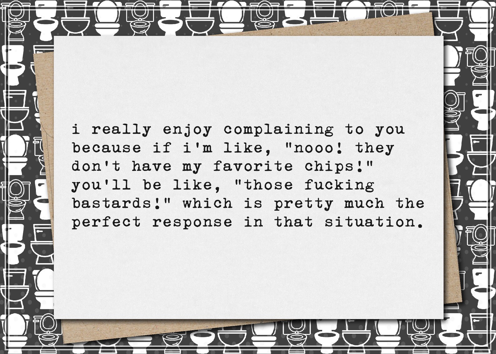 Really Enjoy Complaining to You // Funny & Sarcastic Card - Etsy