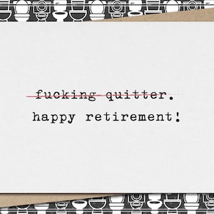 F'ing Quitter Happy Retirement // Funny and Sarcastic Retirement ...