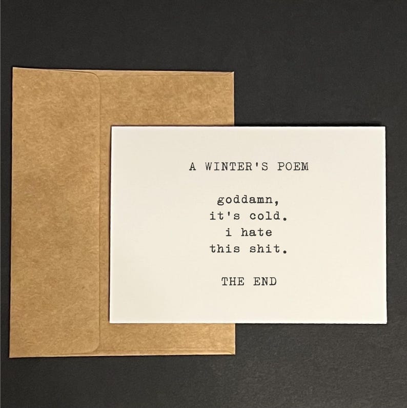 Winter's Poem - Goddamn, It's Cold. I Hate This Shit. // Funny and ...