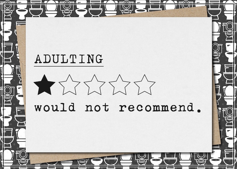 ADULTING 1 Star Would Not Recommend. // Funny & Sarcastic - Etsy