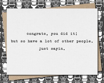 Conbatulations Bat Greeting Card Congratulations Animal Card Funny Pun ...