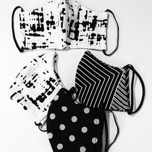 Face Mask-black and White Face Mask-designer Face Mask-trendy - Etsy