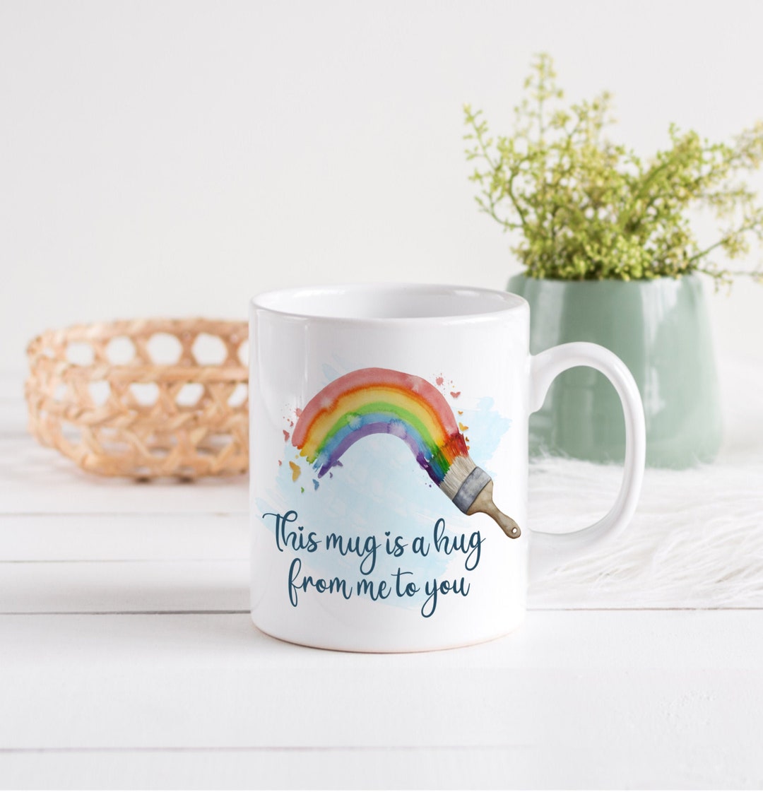 Rainbow Mug, Paintbrush Hug in a Mug, a Gift From Me to You - Etsy