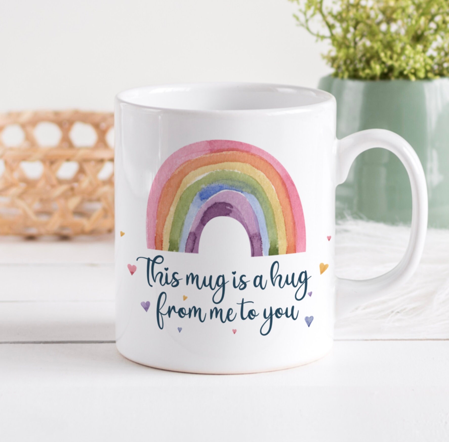 Rainbow Mug, Heart Hug in a Mug, a Gift From Me to You - Etsy