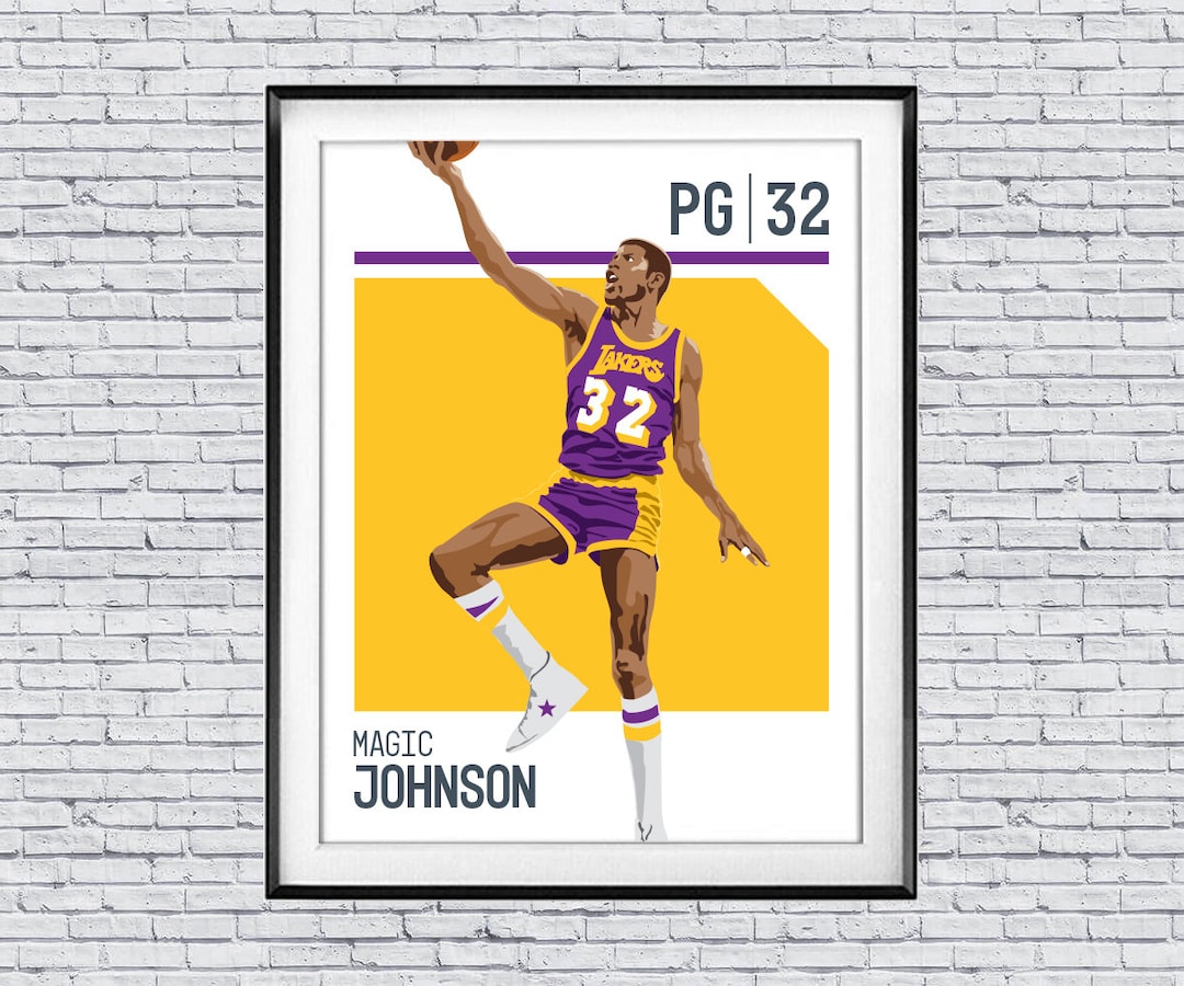 MAGIC JOHNSON Art Print Vector Illustration Poster Pop - Etsy