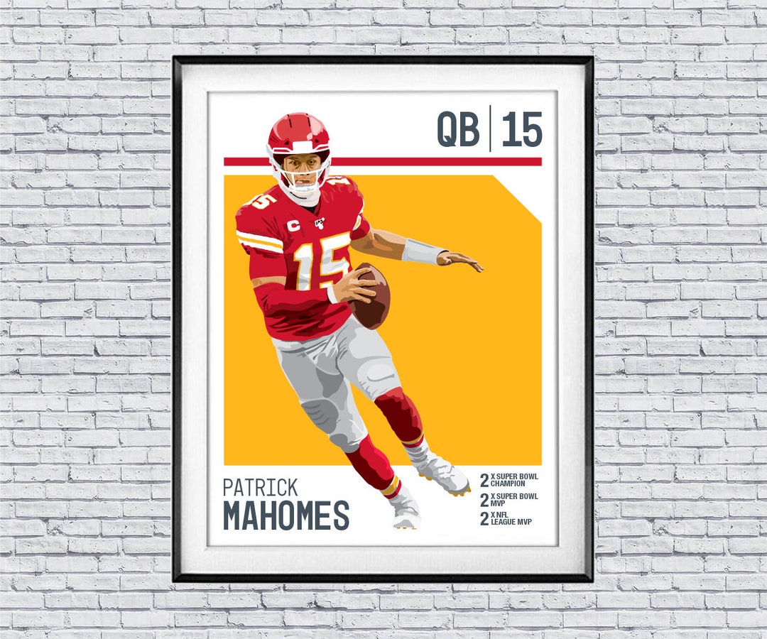 PATRICK MAHOMES Art Print, Vector Illustration Poster, Pop Surrealism ...