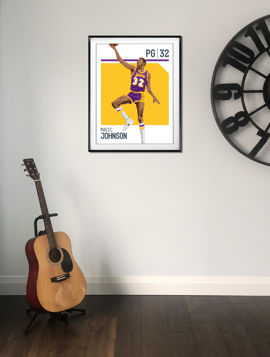 MAGIC JOHNSON Art Print, Vector Illustration Poster, Pop Surrealism ...