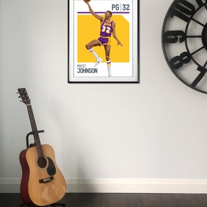MAGIC JOHNSON Art Print, Vector Illustration Poster, Pop Surrealism ...