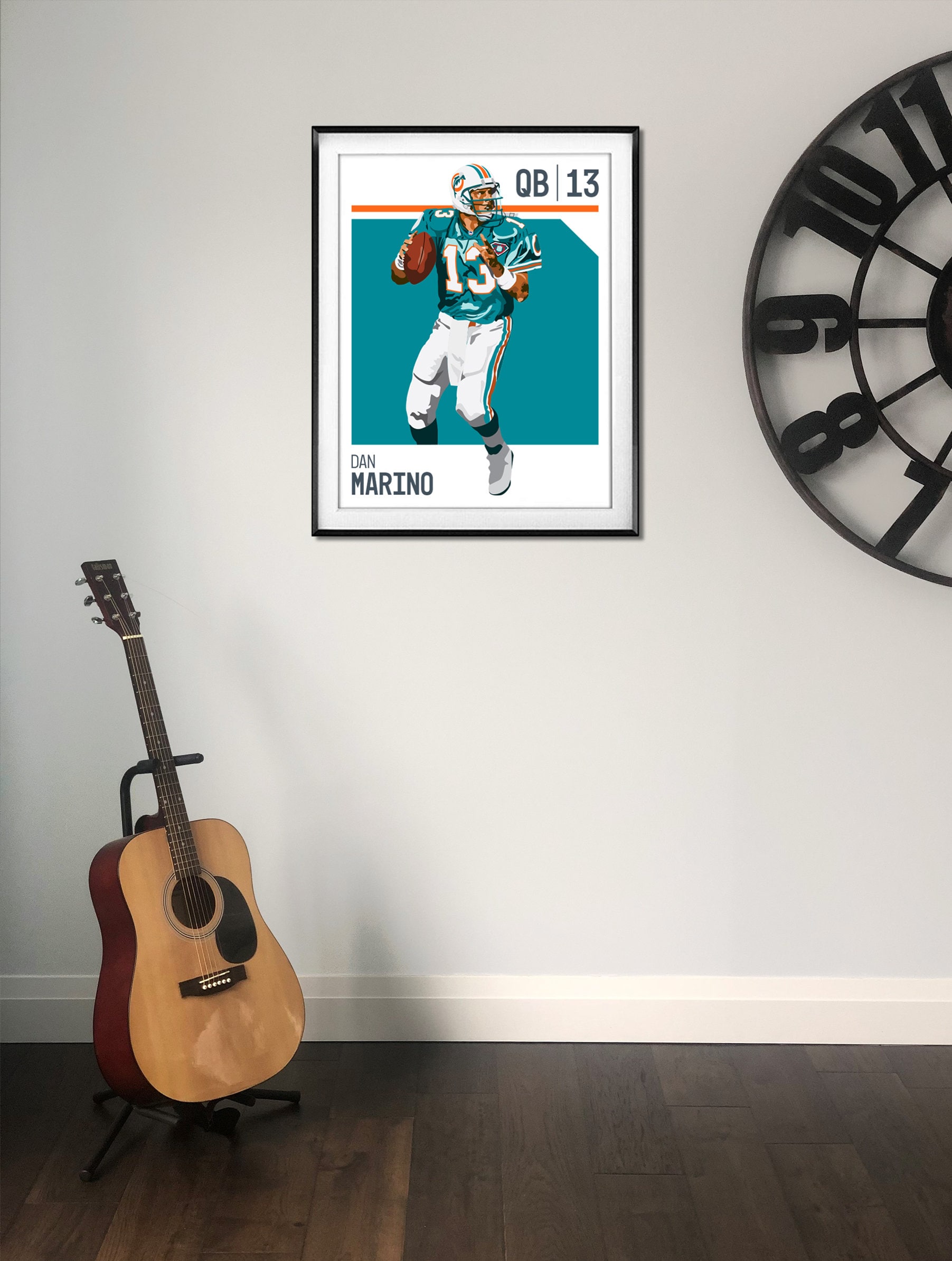 DAN MARINO Art Print, Vector Illustration Poster, Pop Surrealism ...