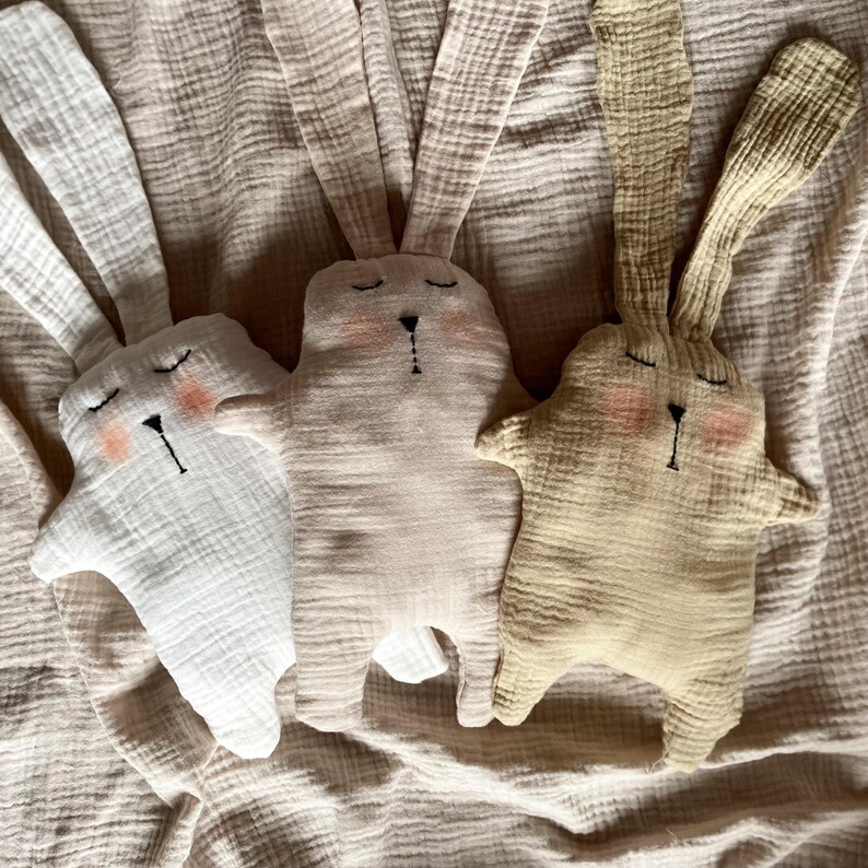 Soft Sand Bunny Toy. Ortigha Baby. Handmade Muslin Bunny. Baby Gift. - Etsy