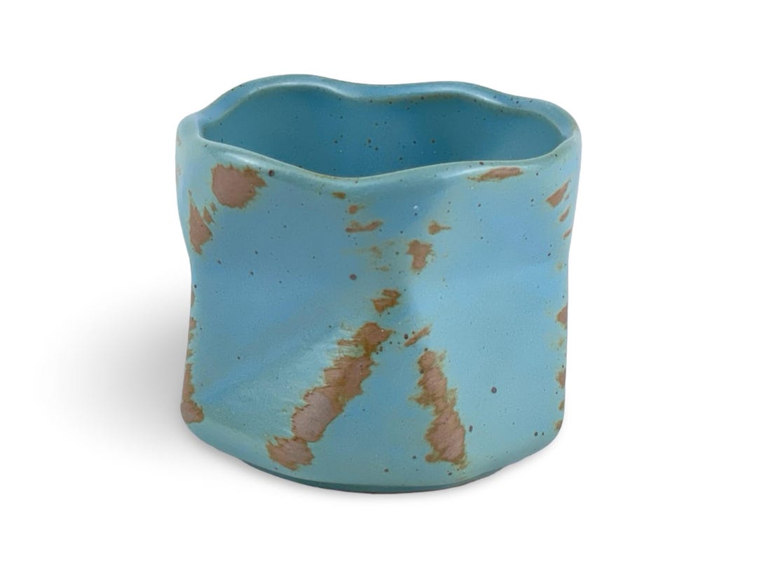 Japanese Pebble Blue Kakkukei Tea Cup - Shizen Cha - Etsy