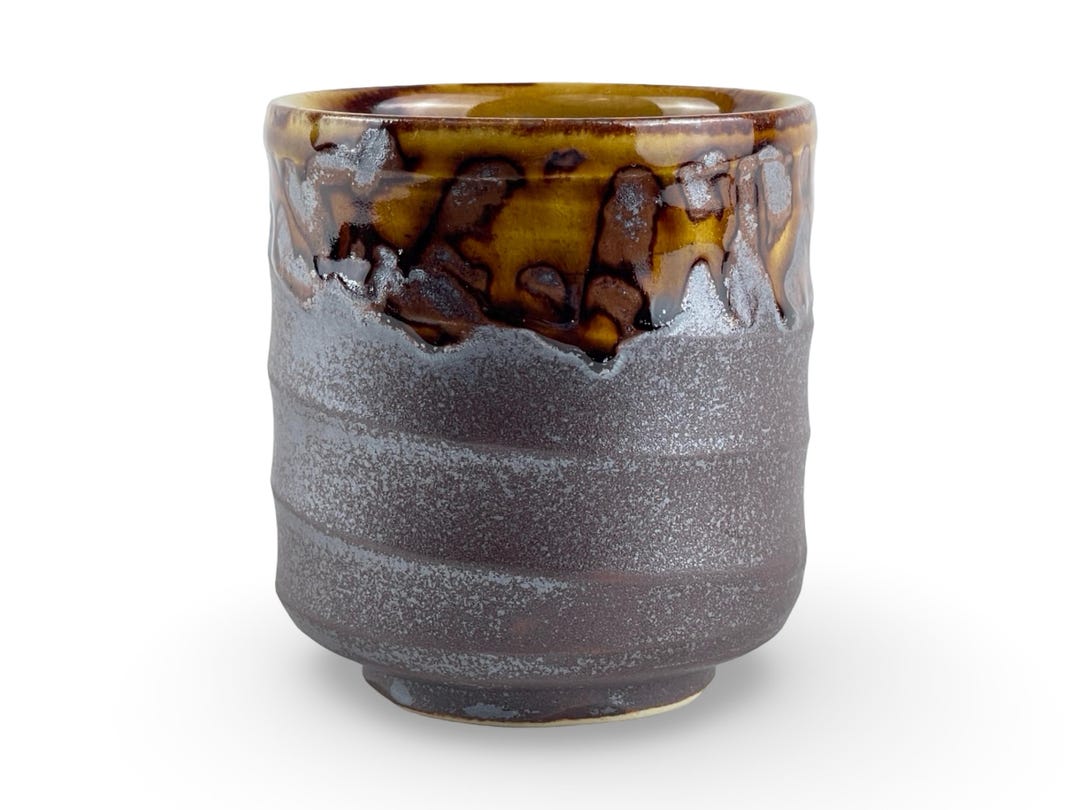 Japanese Yogan Glaze Tea Cup - Shizen Cha - Etsy