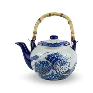 Japanese Ocean Wave Teapot Set Shizen Cha - Etsy