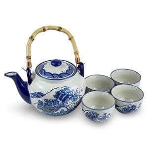 Japanese Ocean Wave Teapot Set Shizen Cha - Etsy