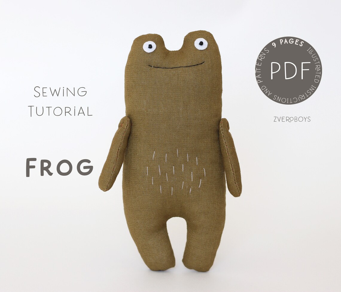 PDF Frog Sewing Pattern & Tutorial Stuffed Frog Toy Animal | Etsy