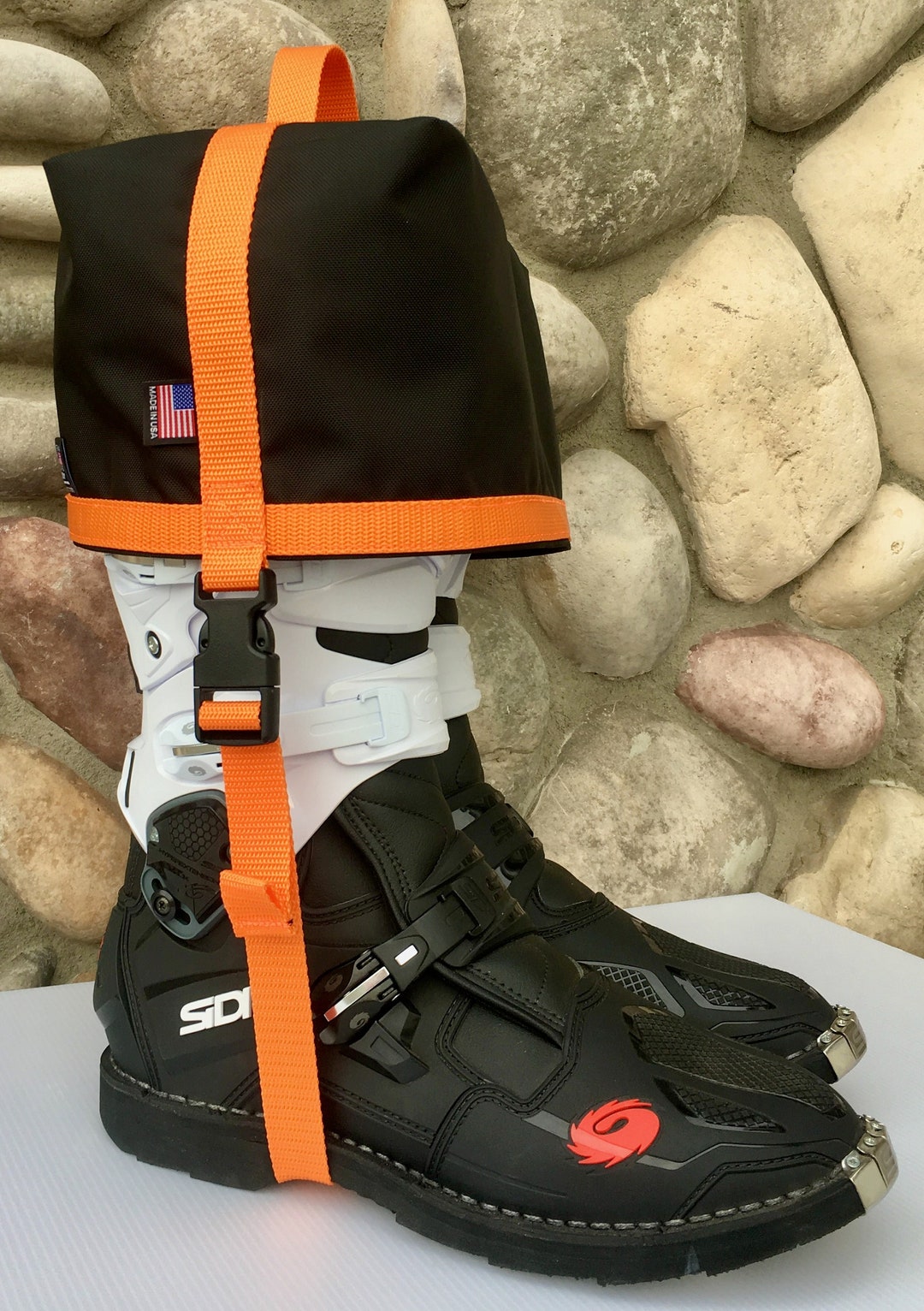 Orange Color Webbing, Motocross Boot Carrier, W/ Optional Custom ...