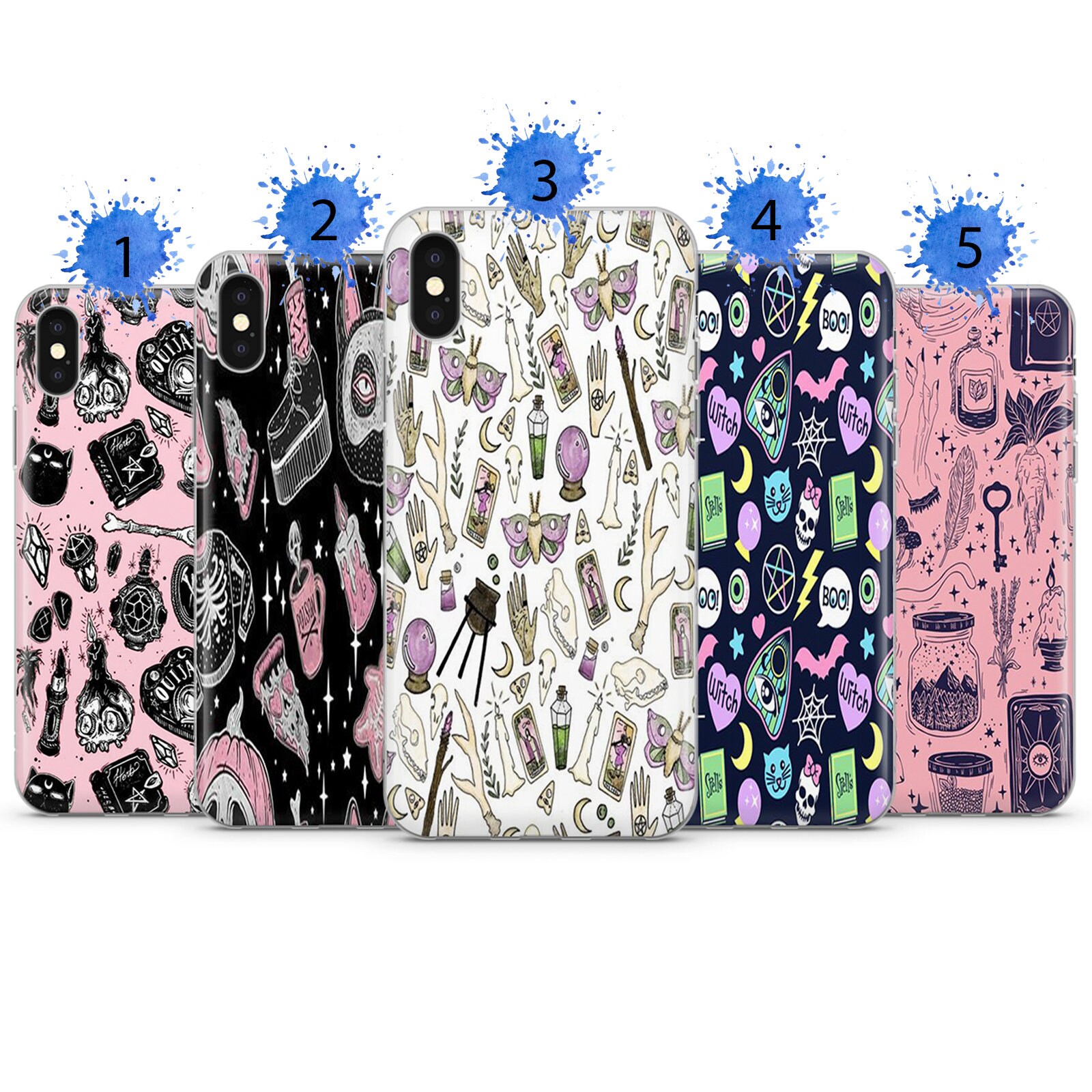 Cute Cat Skull Magic Wicca Color Phone case cover for iPhone | Etsy