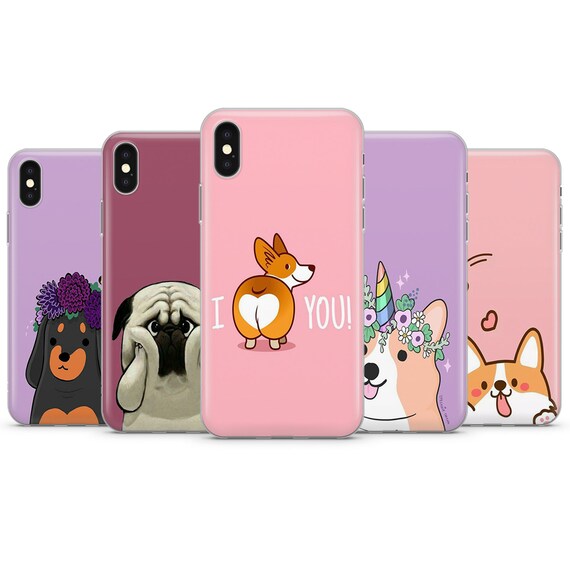 Cute Funny Puppies Corgi Pug Shiba Inu Phone Case Cover - Etsy