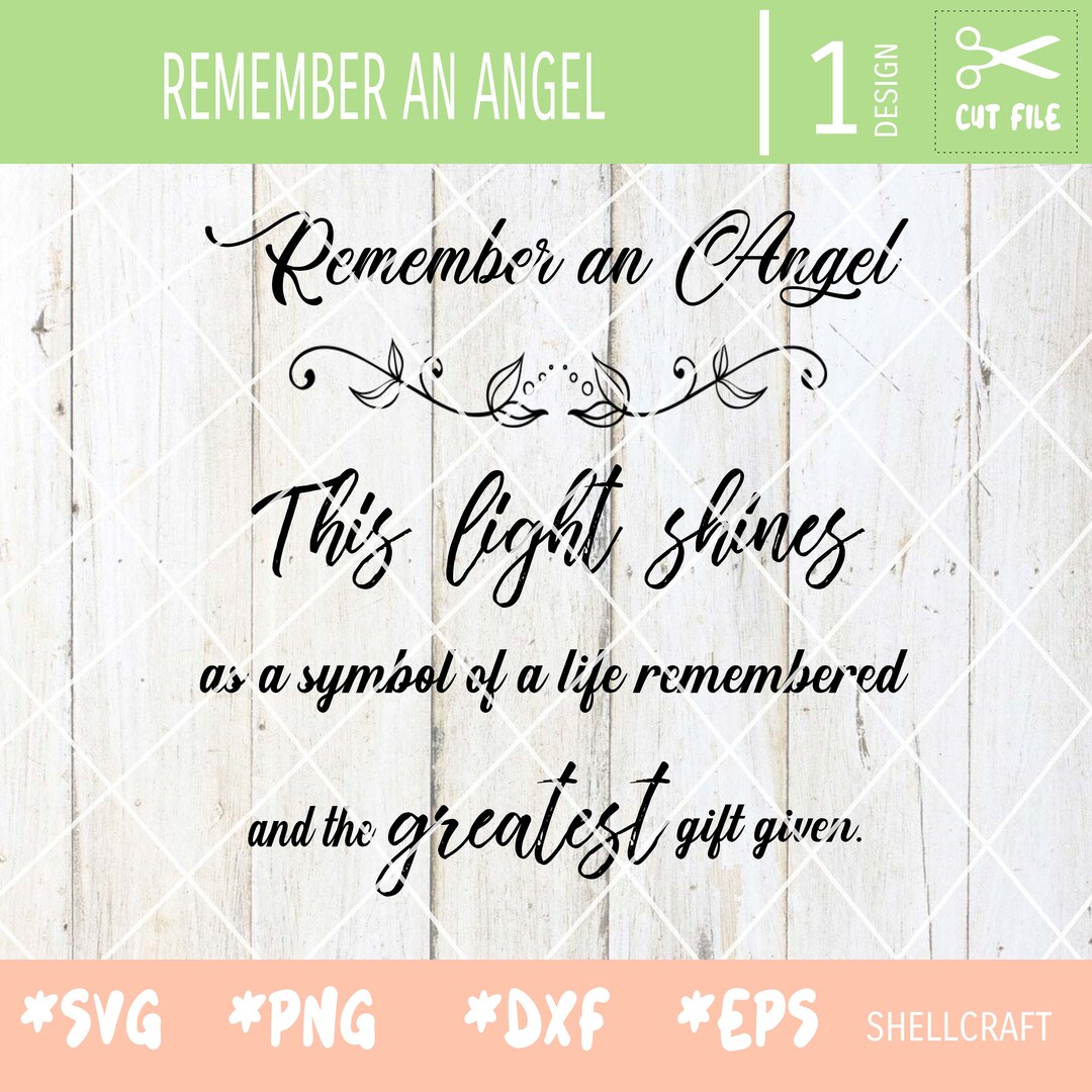 Remember an Angel Memorial SVG Clip Art Download in Format PNG JPEG for ...