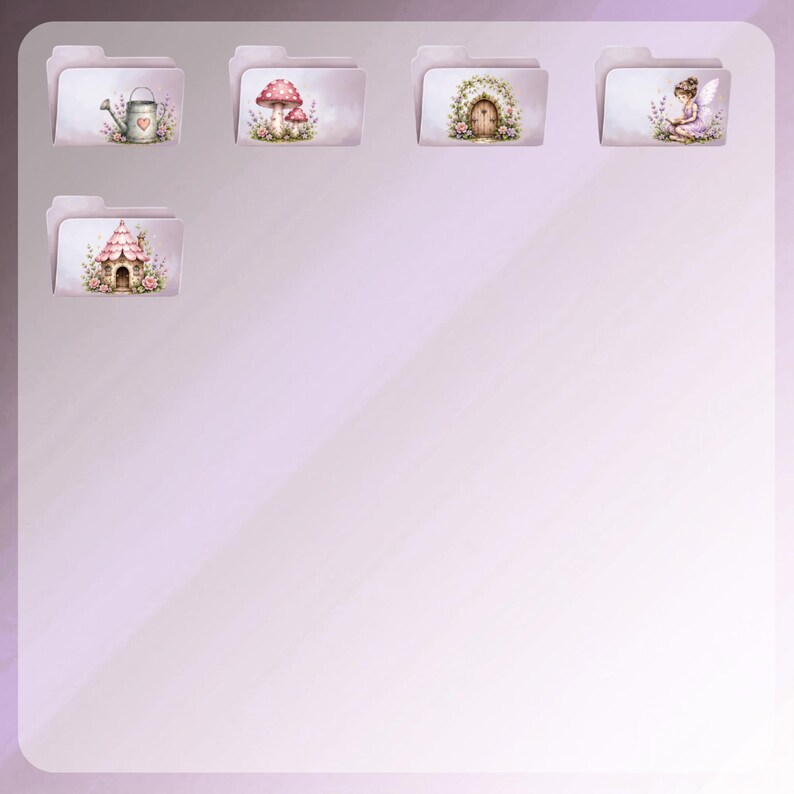 Fairy Garden Desktop Folder Icons, Fairycore Folder Icons, Cute Desktop ...