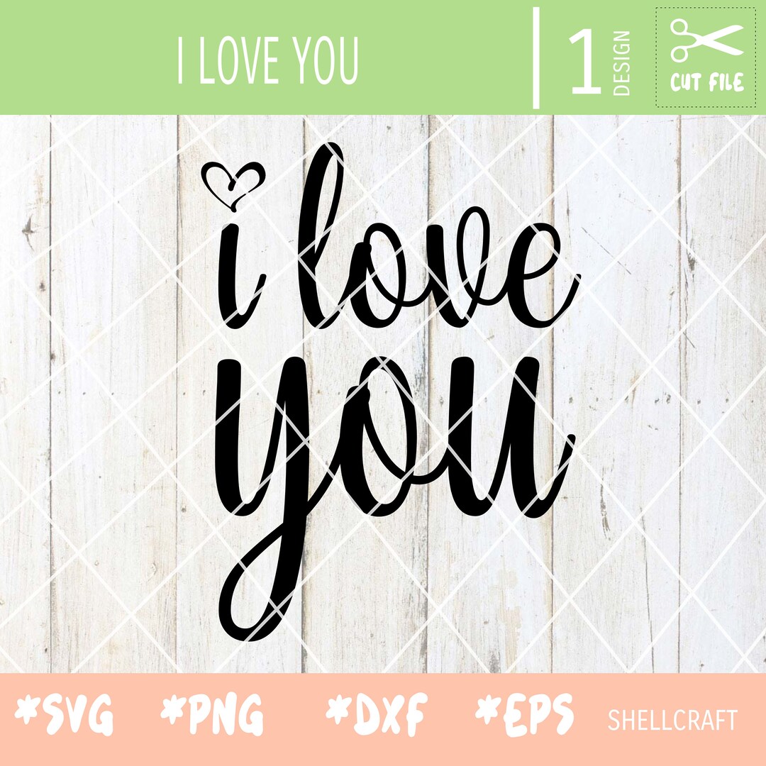 I Love You SVG Clip Art Download in Format PNG JPEG for Silhouette ...