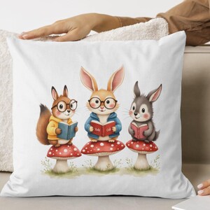 Woodland School Clipart – Cute Animals Reading Pngs, Forest Classroom ...