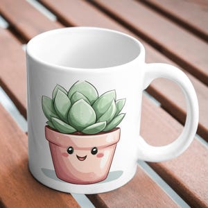 Smiling Succulent PNG Clipart – Cute Plant Illustration for Stickers ...