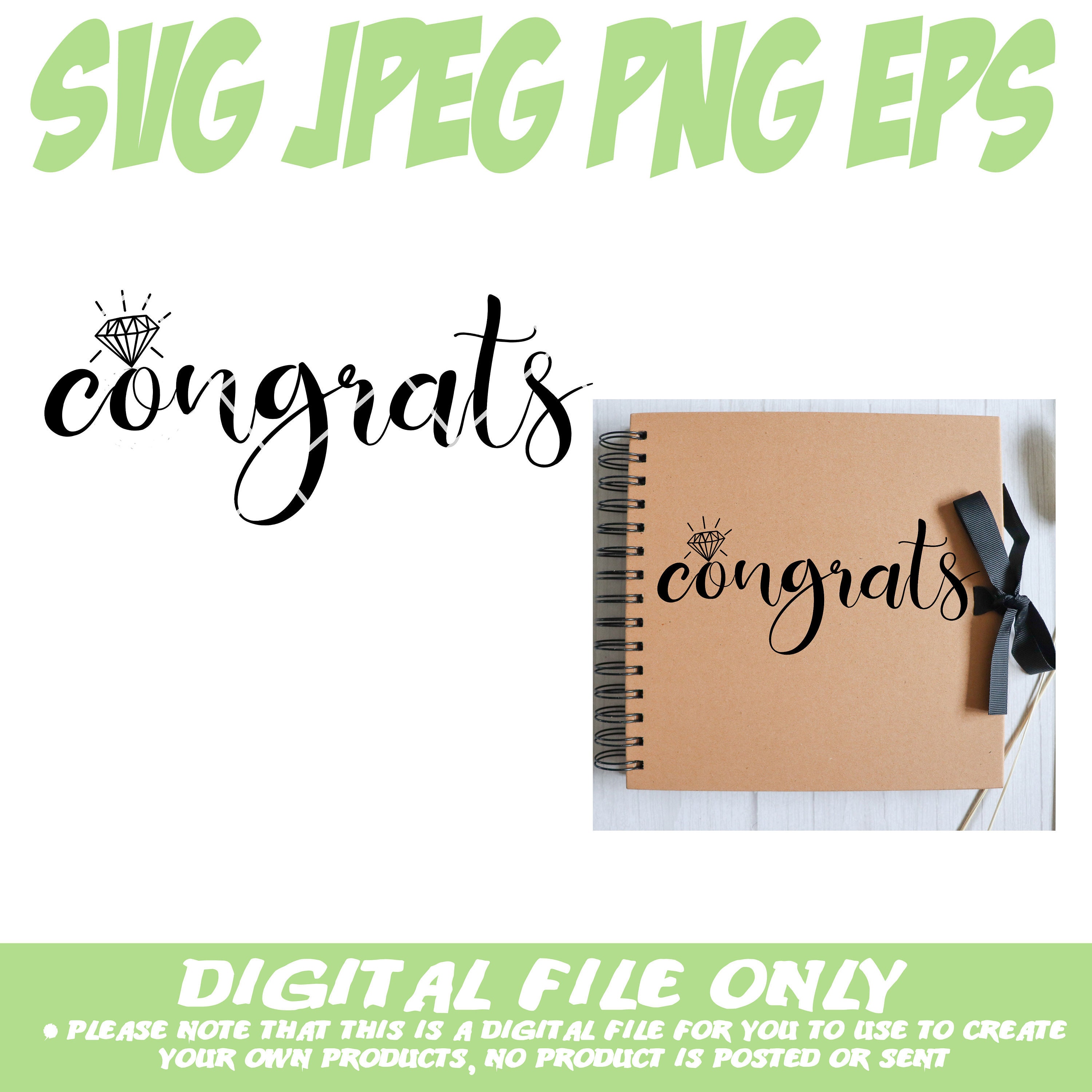 Congrats SVG Clip Art Download in Format PNG JPEG for | Etsy