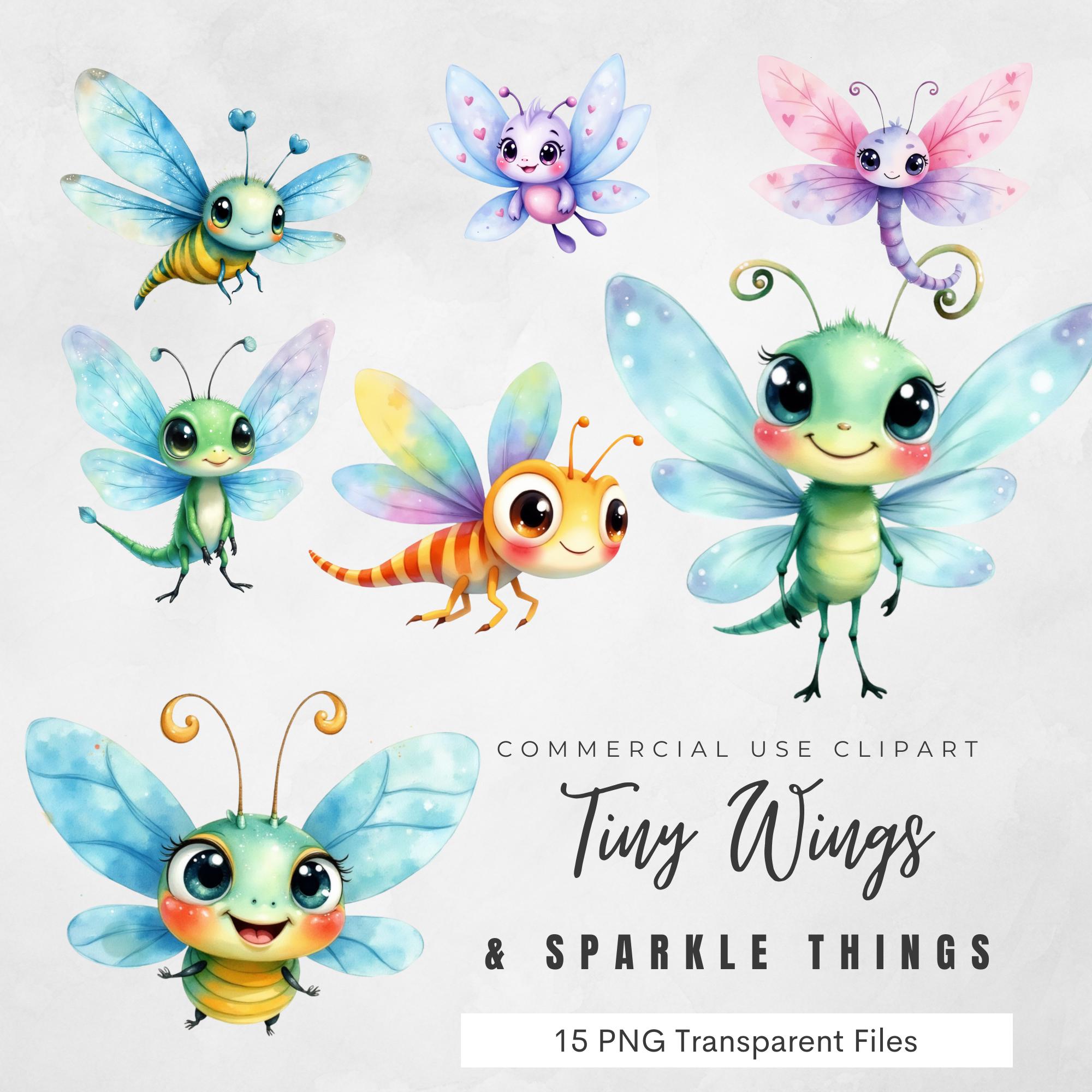 Whimsical Bug Fairy Clipart: Pastel Insect PNG Graphics (commercial Use ...
