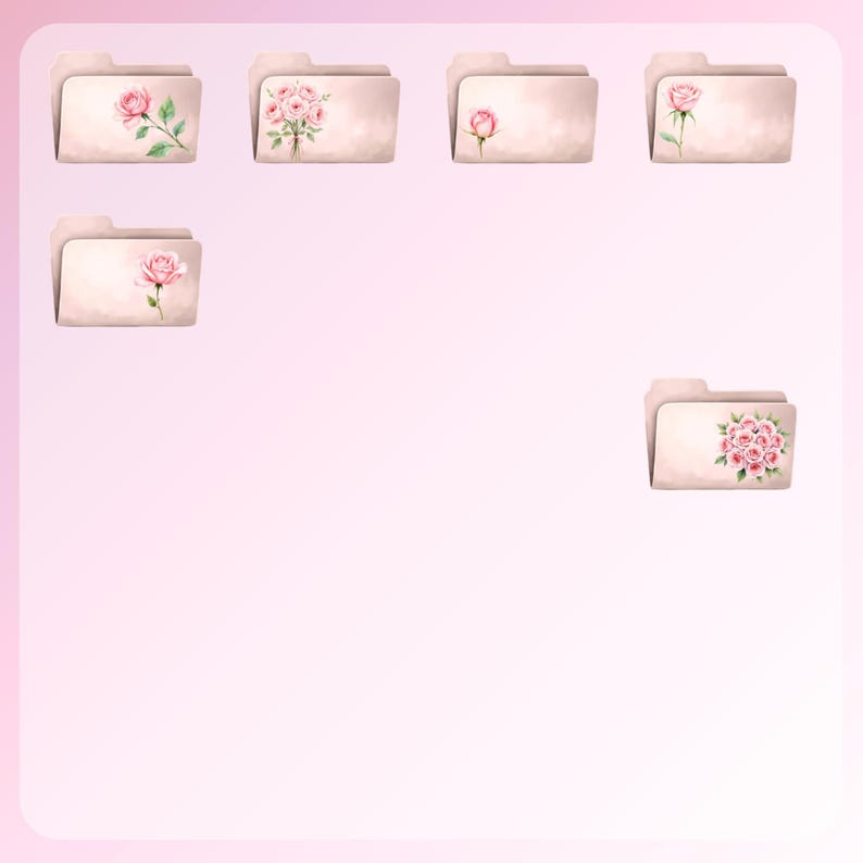 English Rose Folder Icon Set, 25 Icons Mac and Windows, Floral Desktop ...