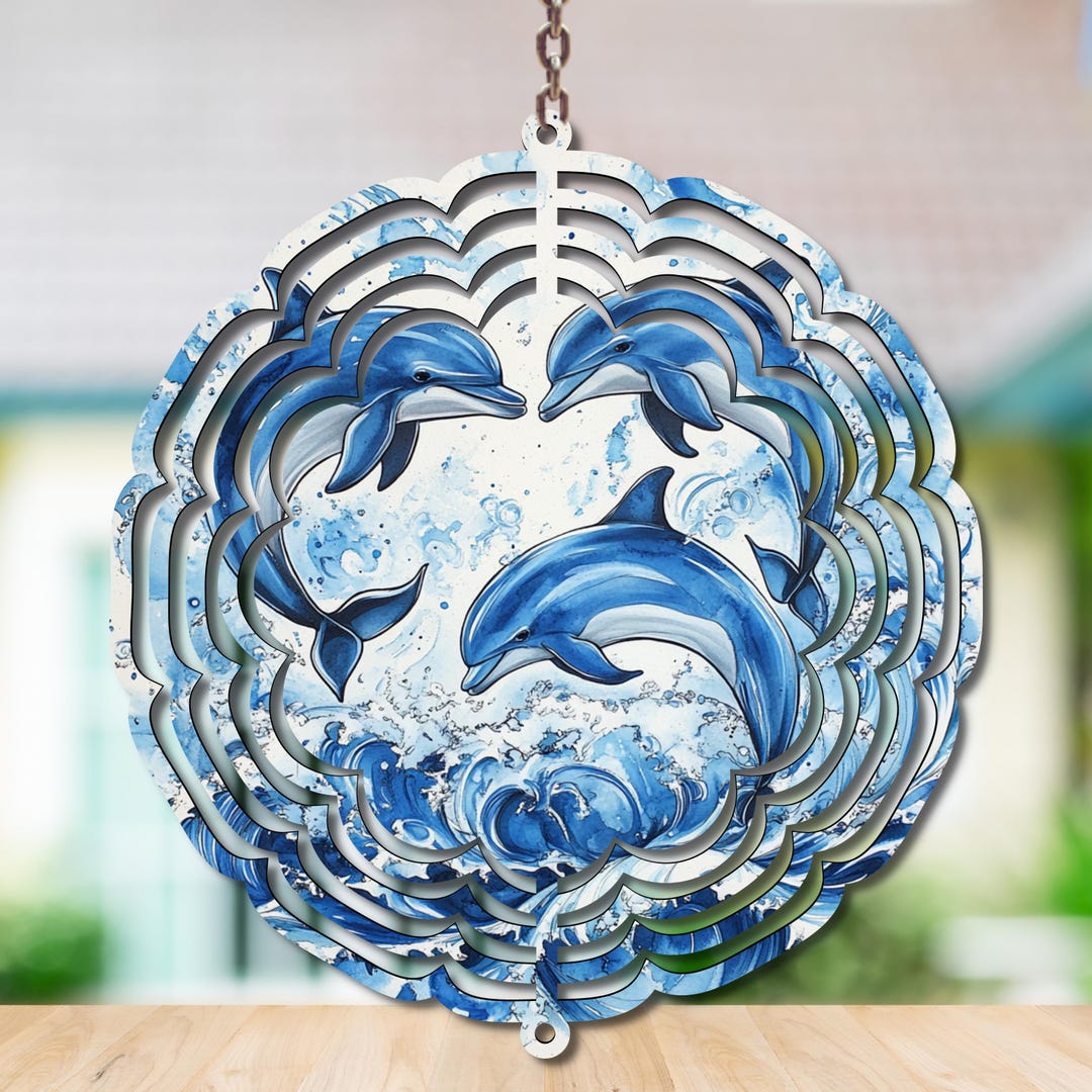 Dolphin Wind Spinner Sublimation Design - Digital Download PNG , High ...