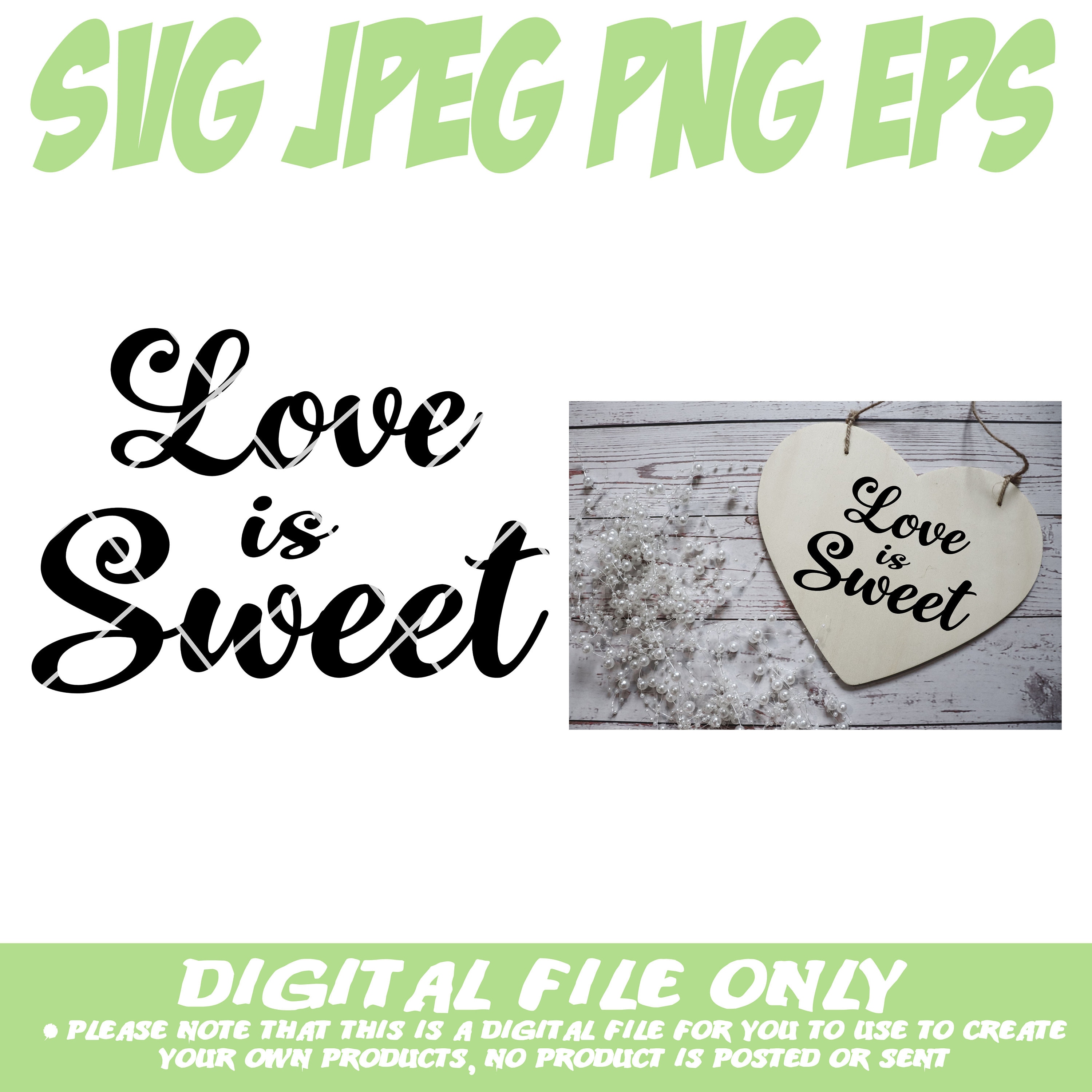 Love is Sweet SVG clip art download in format PNG JPEG For | Etsy