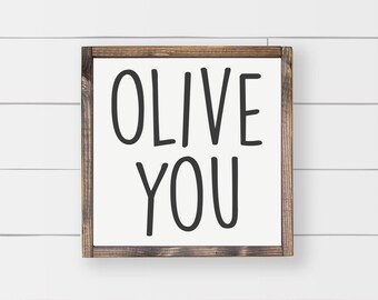Olive You Sign - Etsy