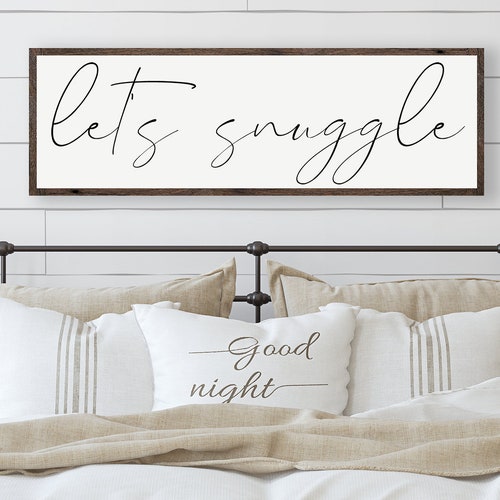 Let's Snuggle Sign Bedroom Decor Sign for Above Bed | Etsy