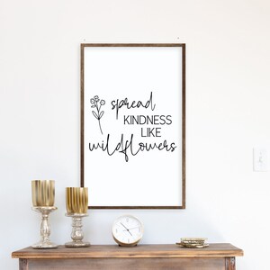 Be Kind Wall Art, Botanical Wall Art, Home Wall Decor, Spread Kindess ...