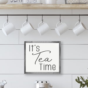 Tea Gift Tea Sign Kitchen Wall Decor Wood Framed Sign | Etsy