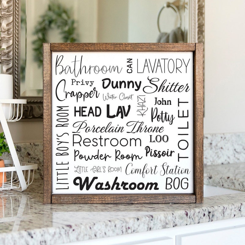 Bathroom Wall Words - Etsy