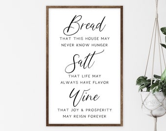Bread Salt Wine Signs - Etsy