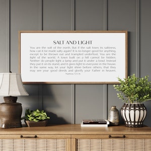 Christian Wall Art, Salt and Light, Bible Verse Wall Art, Matthew 5:13 ...