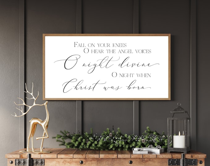 O Holy Night Sign, Christmas Signs, Nativity Religious Christmas Wall ...