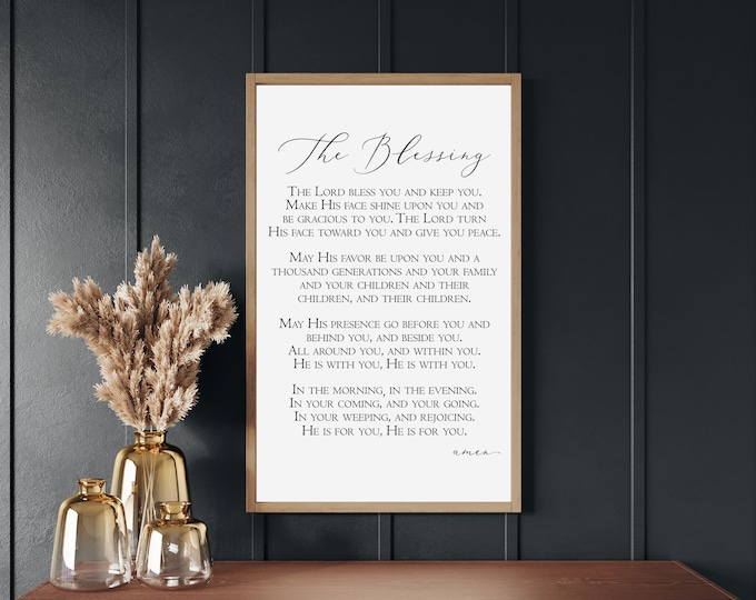 The Blessing, Song Lyrics, Christian Wall Art, Scripture Wall Decor ...