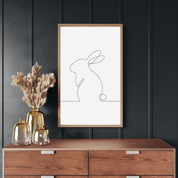 Rabbit Line Art - Etsy