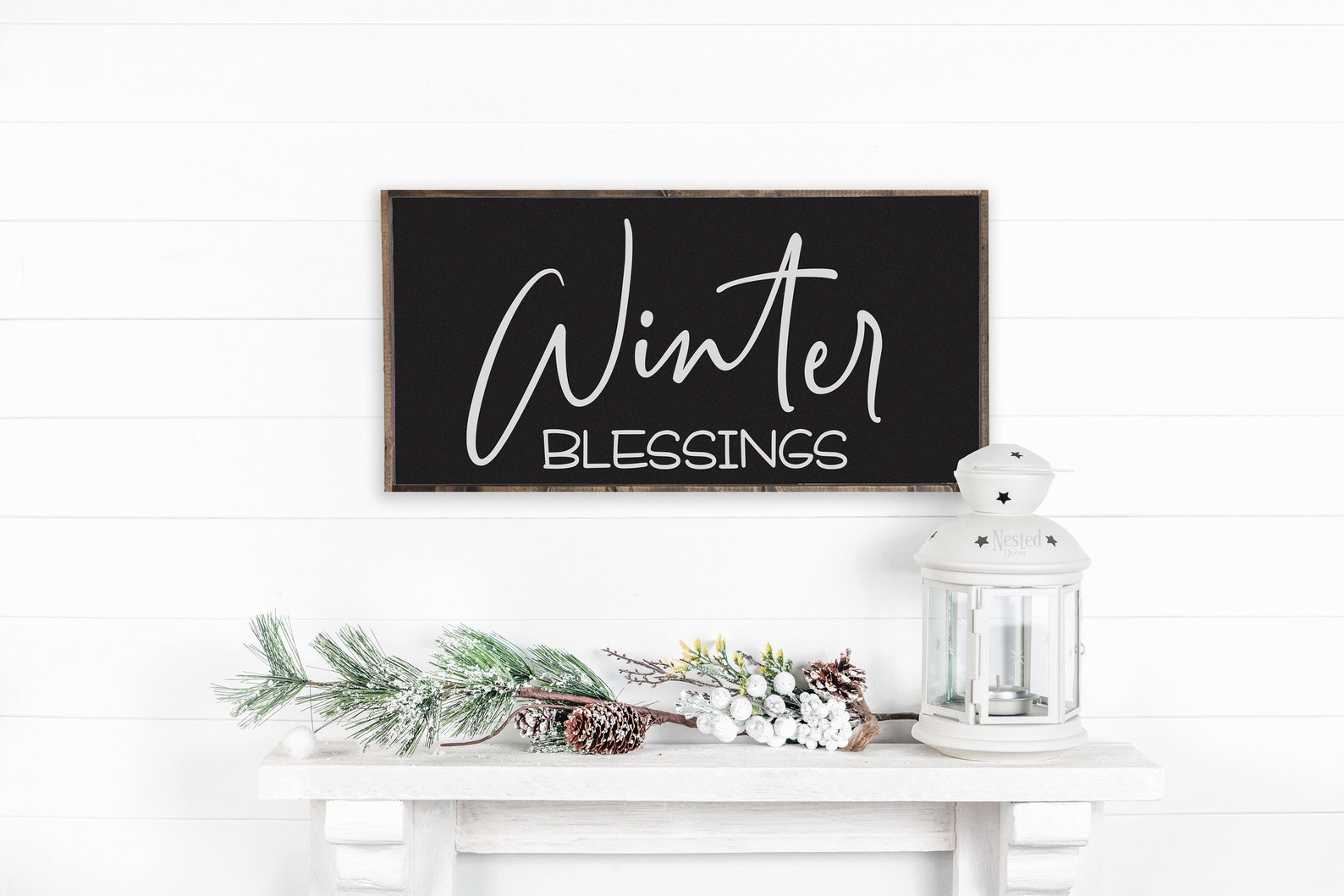 Winter Blessings Sign-holiday Wood Sign-christmas Signs Wood | Etsy