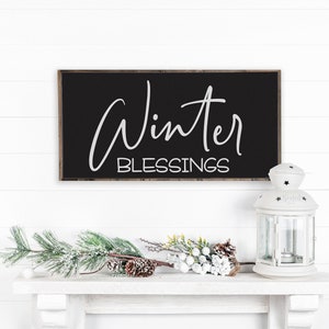 Winter Blessings Sign-holiday Wood Sign-christmas Signs Wood | Etsy