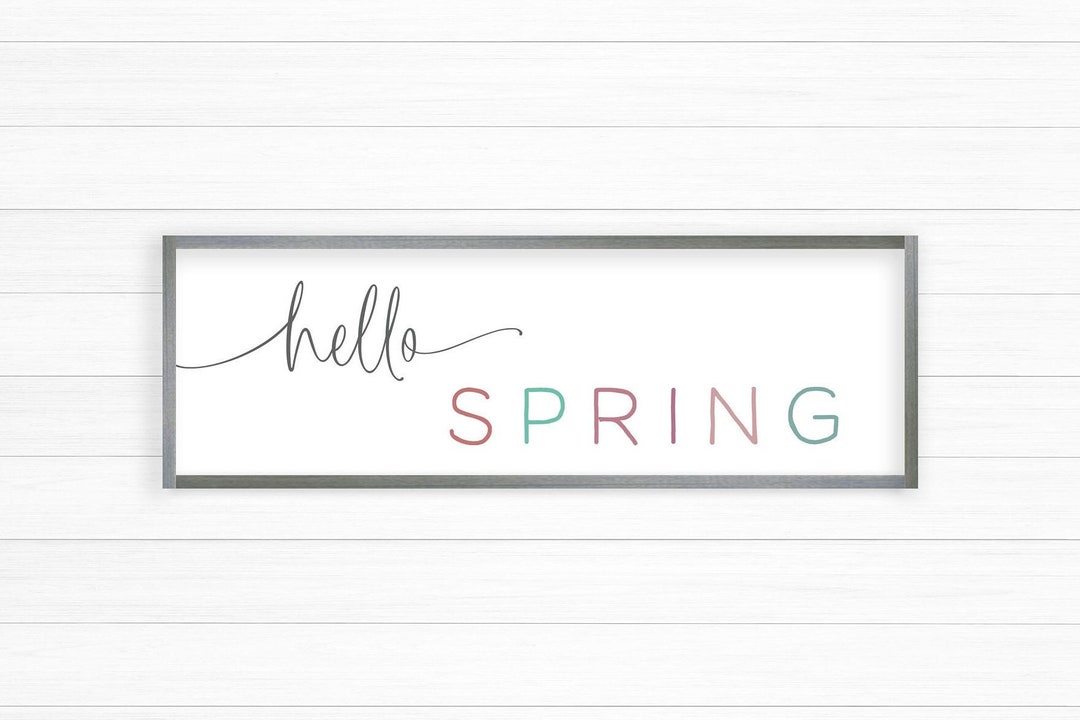 Hello Spring Hello Spring Wood Sign Spring Decor Farmhouse Sign Spring ...