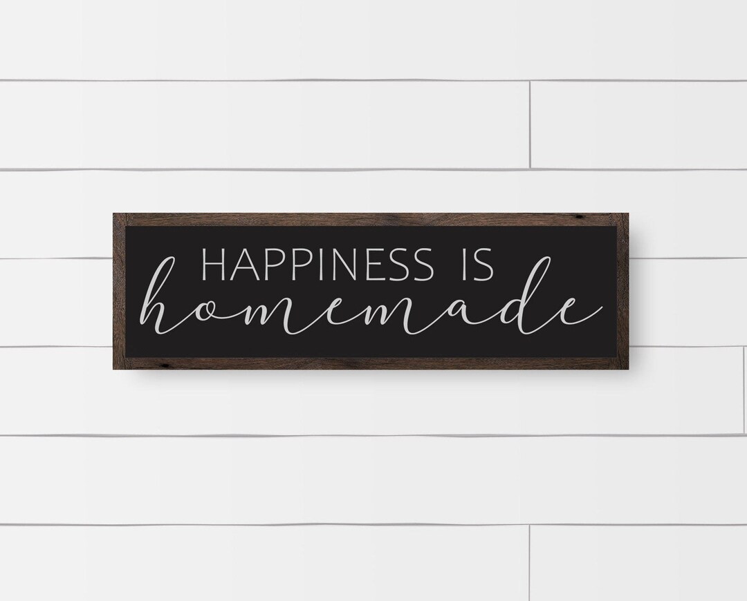 Happiness is Homemade Wood Sign Farmhouse Kitchen Kitchen - Etsy